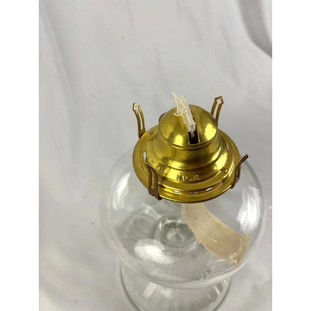 Vintage | Accents | Vintage Clear Glass Hurricane Oil Lamp Frosted ...